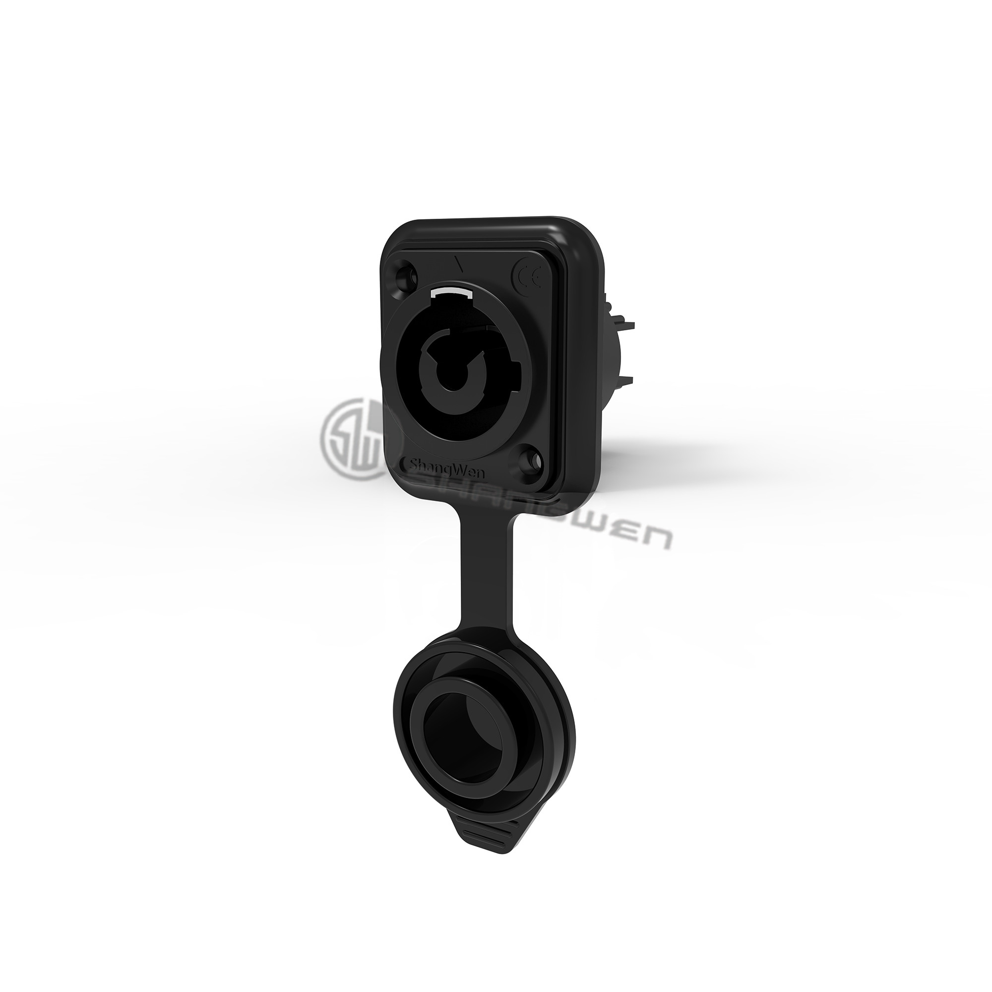 250v 20A IP65 Black Powercon Chassis Connector socket Waterproof For ...