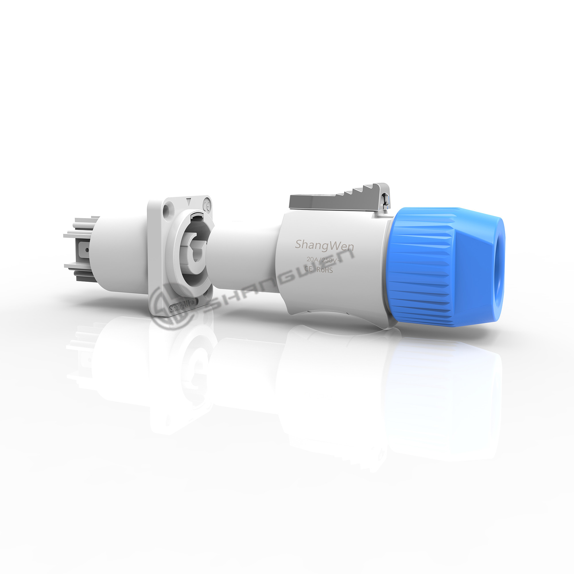 3 Pin Circular Power Connector Electrical Powercon Male PA6 Material