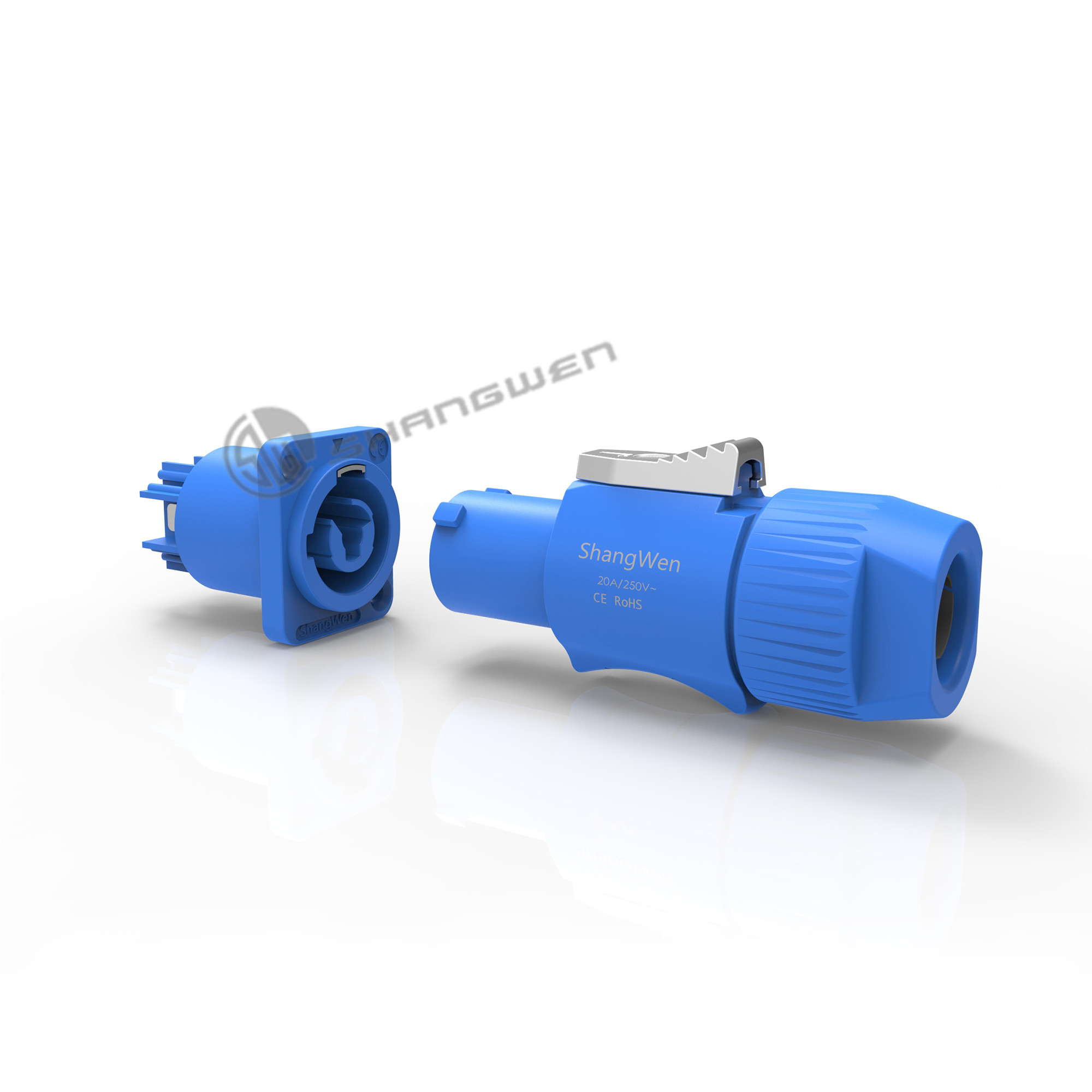 250v AC Powercon Connector Female Socket Connector Ip44 For LED Display