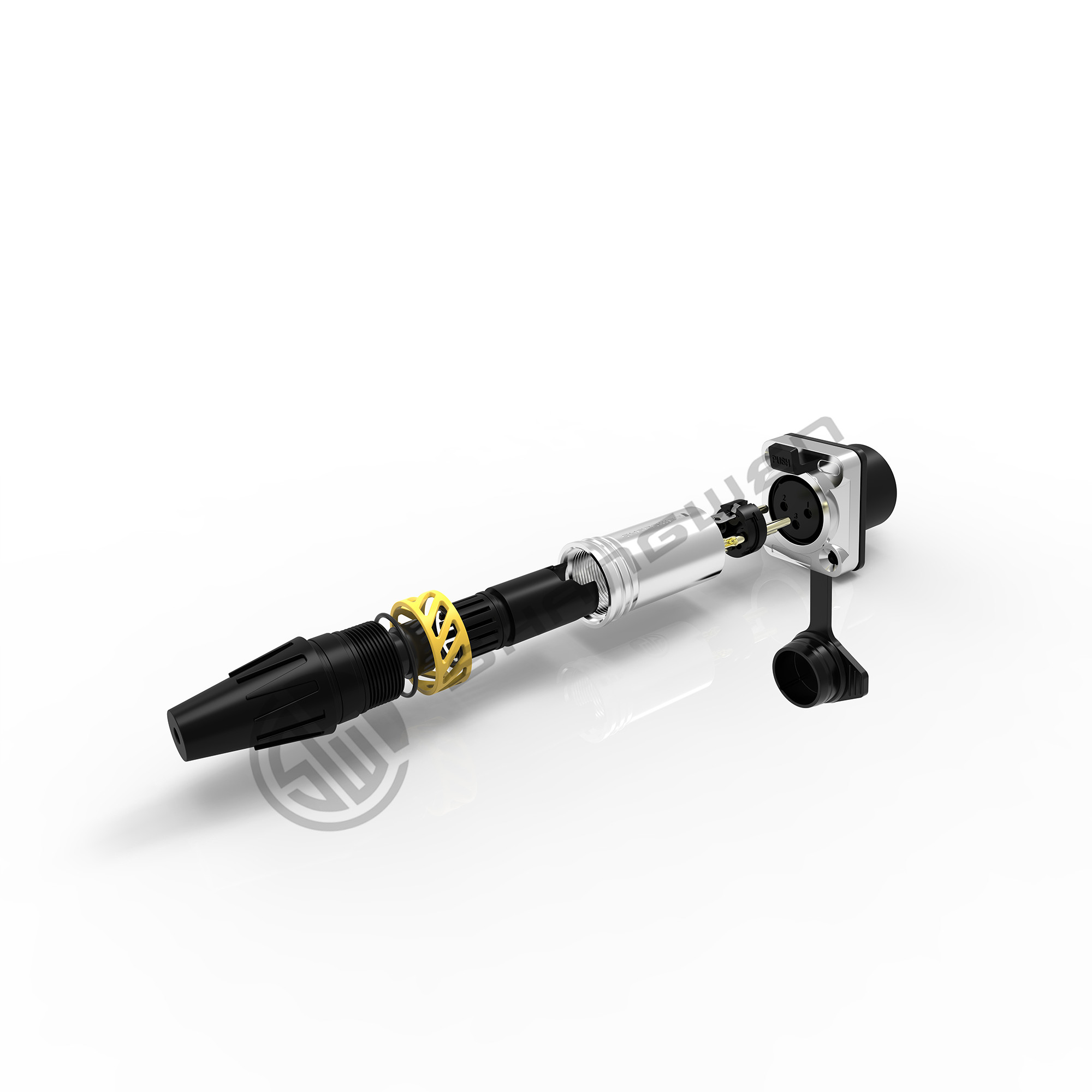 Small XLR Power Connector Outdoor Waterproof 3 Pin Male Plug Connector