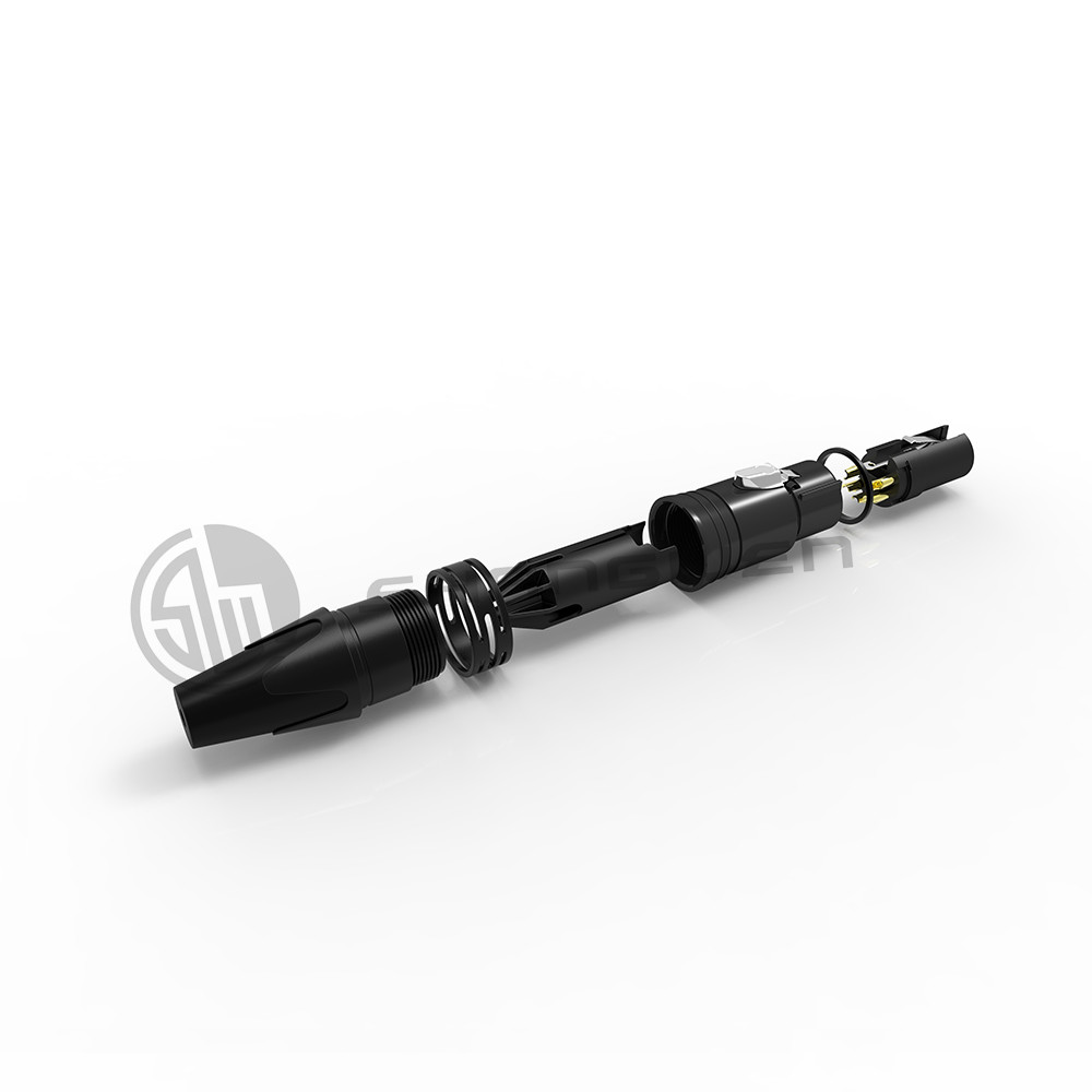 Indoor XLR Connector Black Shell Plating 5 Pin Audio Connector Male Plug