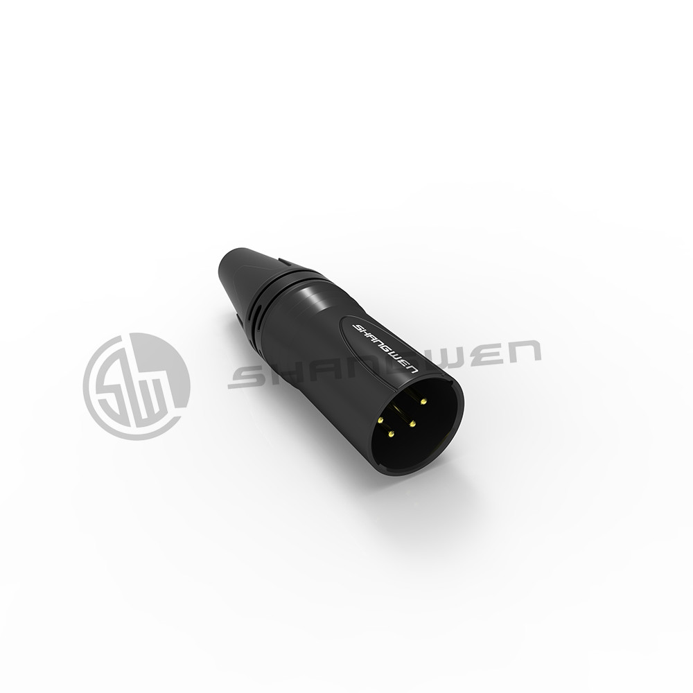 Indoor Custom XLR 4 Pin Male Female Connector Plug Socket Zinc Alloy Shell
