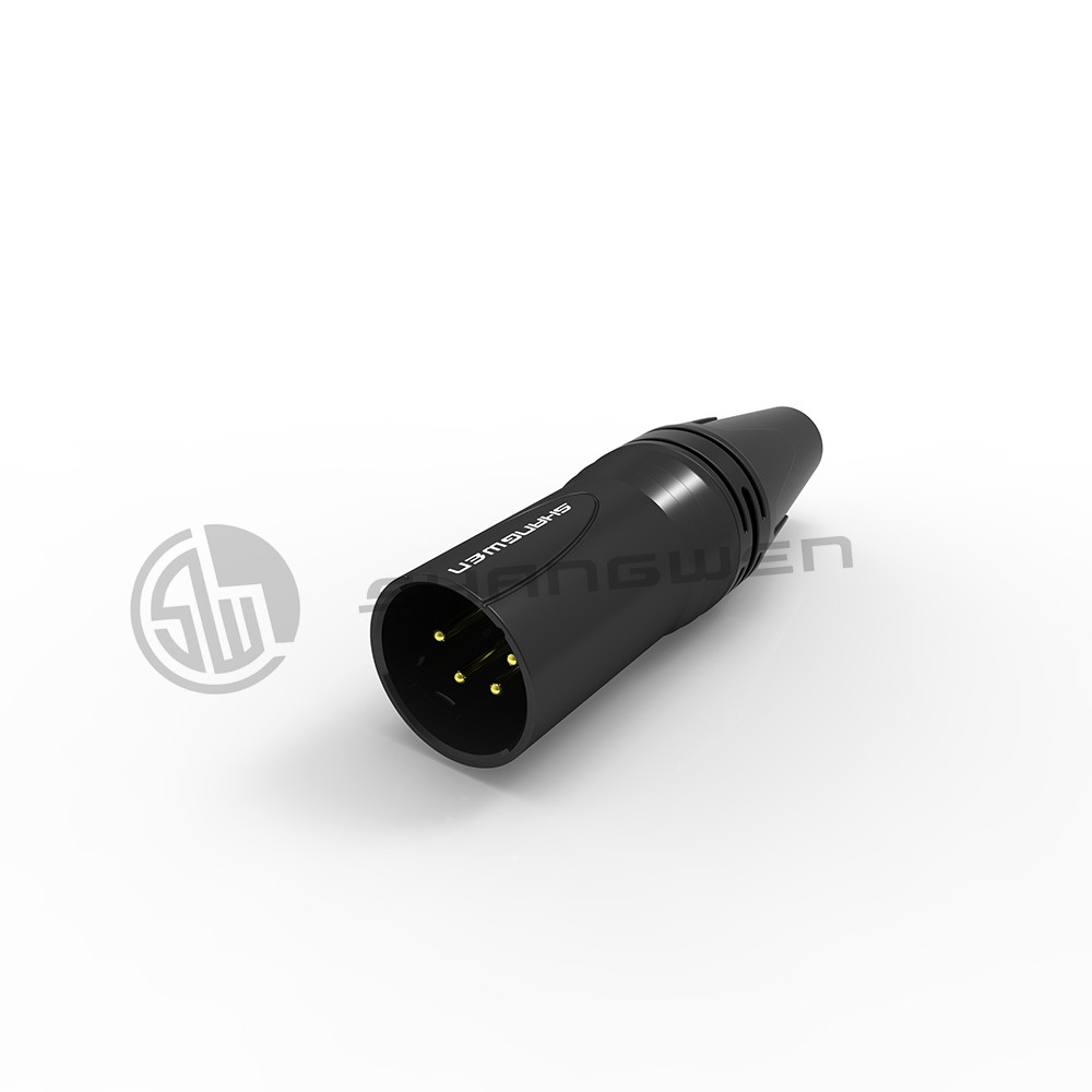 Indoor Custom XLR 4 Pin Male Female Connector Plug Socket Zinc Alloy Shell