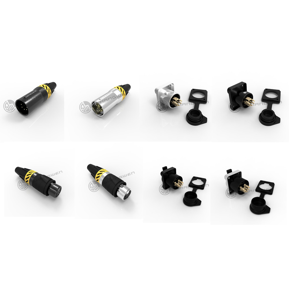 Waterproof 5 Pin XLR Connector IP65 Male Female Socket Connector IP65 ...