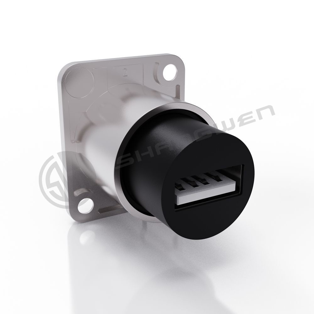 Ip65 Waterproof Panel Mount Connector 4 Pin Audio Video Connector For ...
