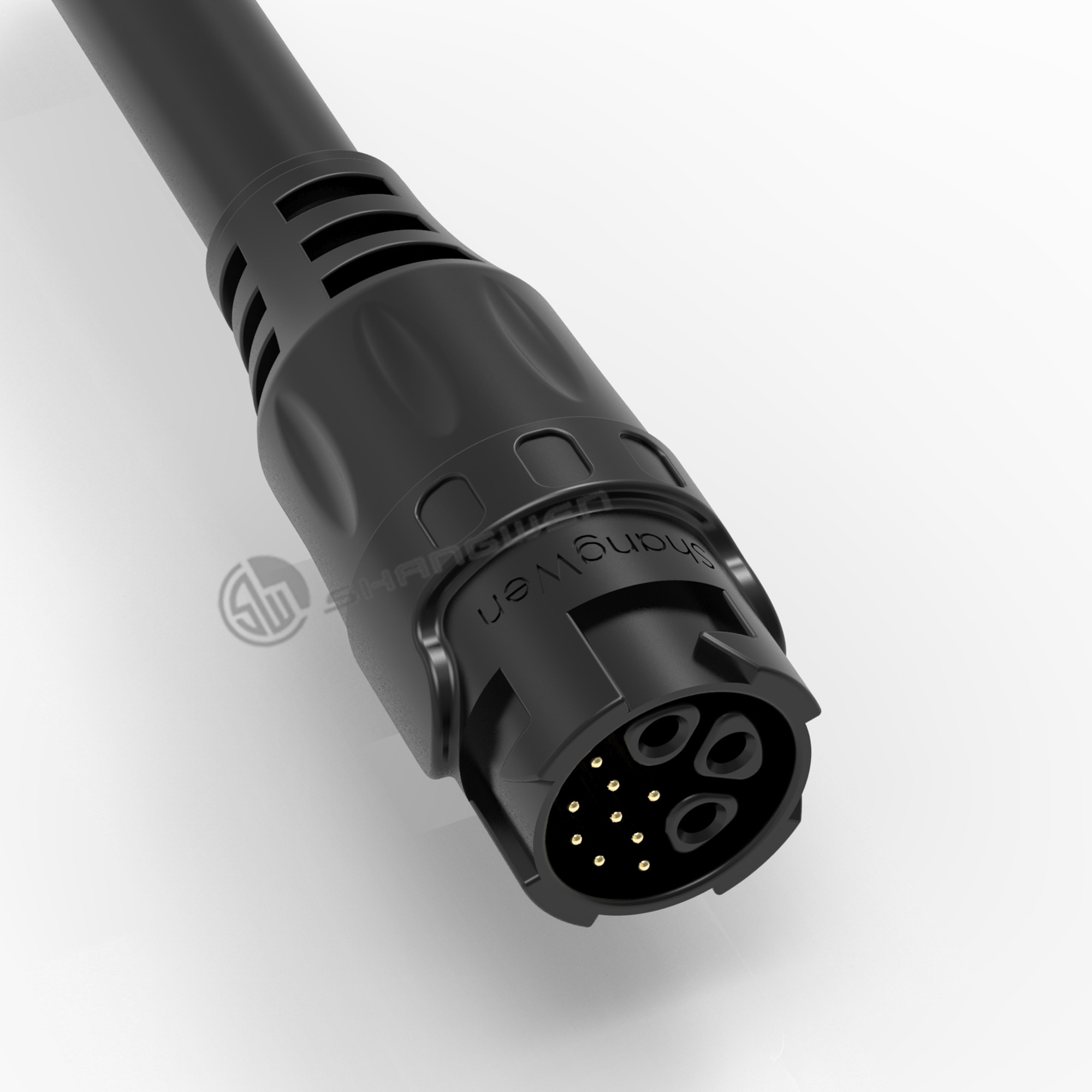 M19 Connector 3 Holes 9 Pin Male Connector Plug Signal power integrated