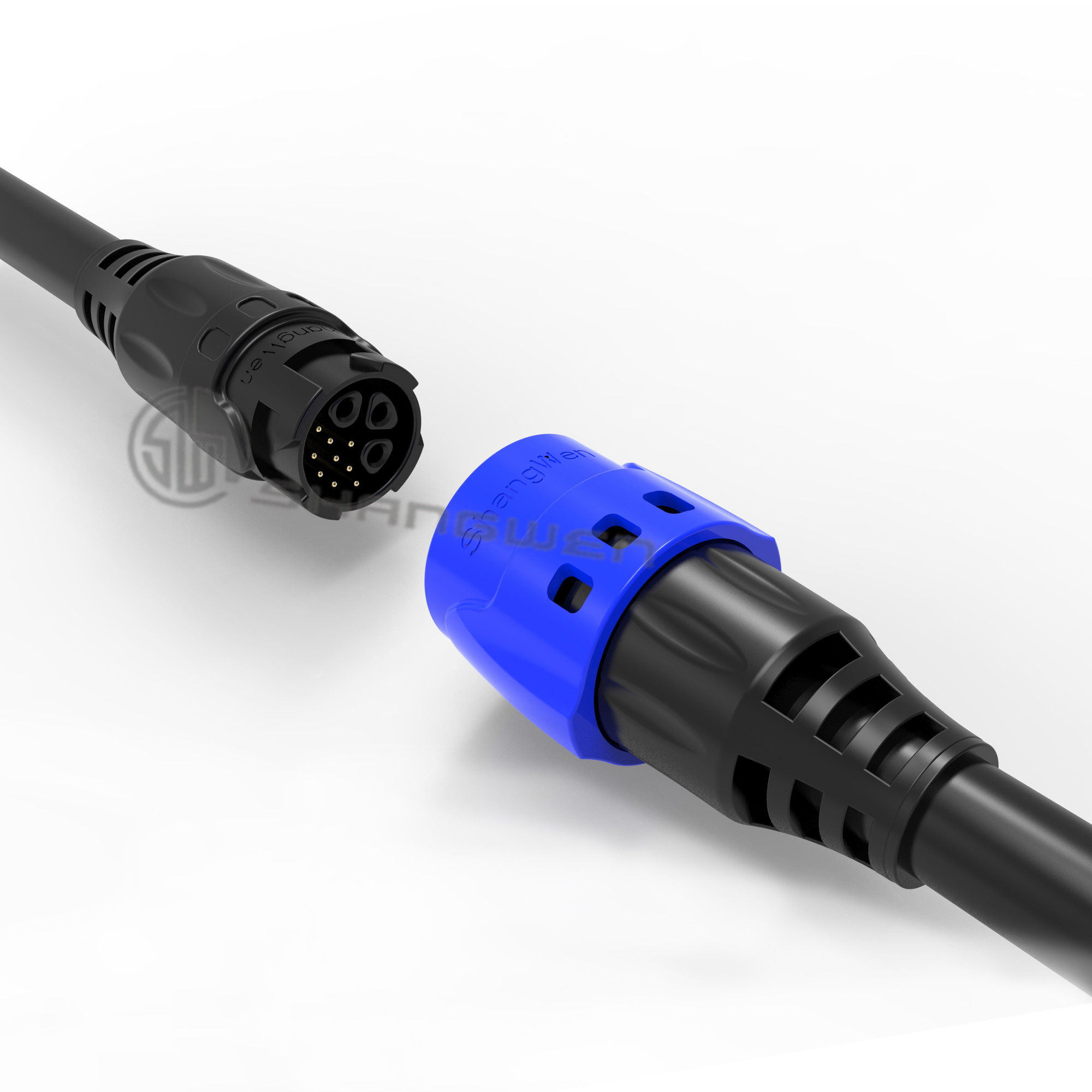 M19 Connector 3 Holes 9 Pin Male Connector Plug Signal power integrated