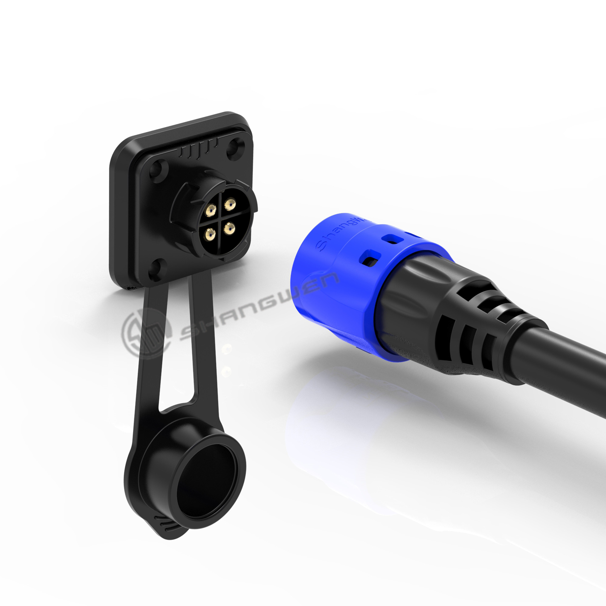 IP67 M19 Connector 4 Pin Waterproof Female Connector For industrial ...