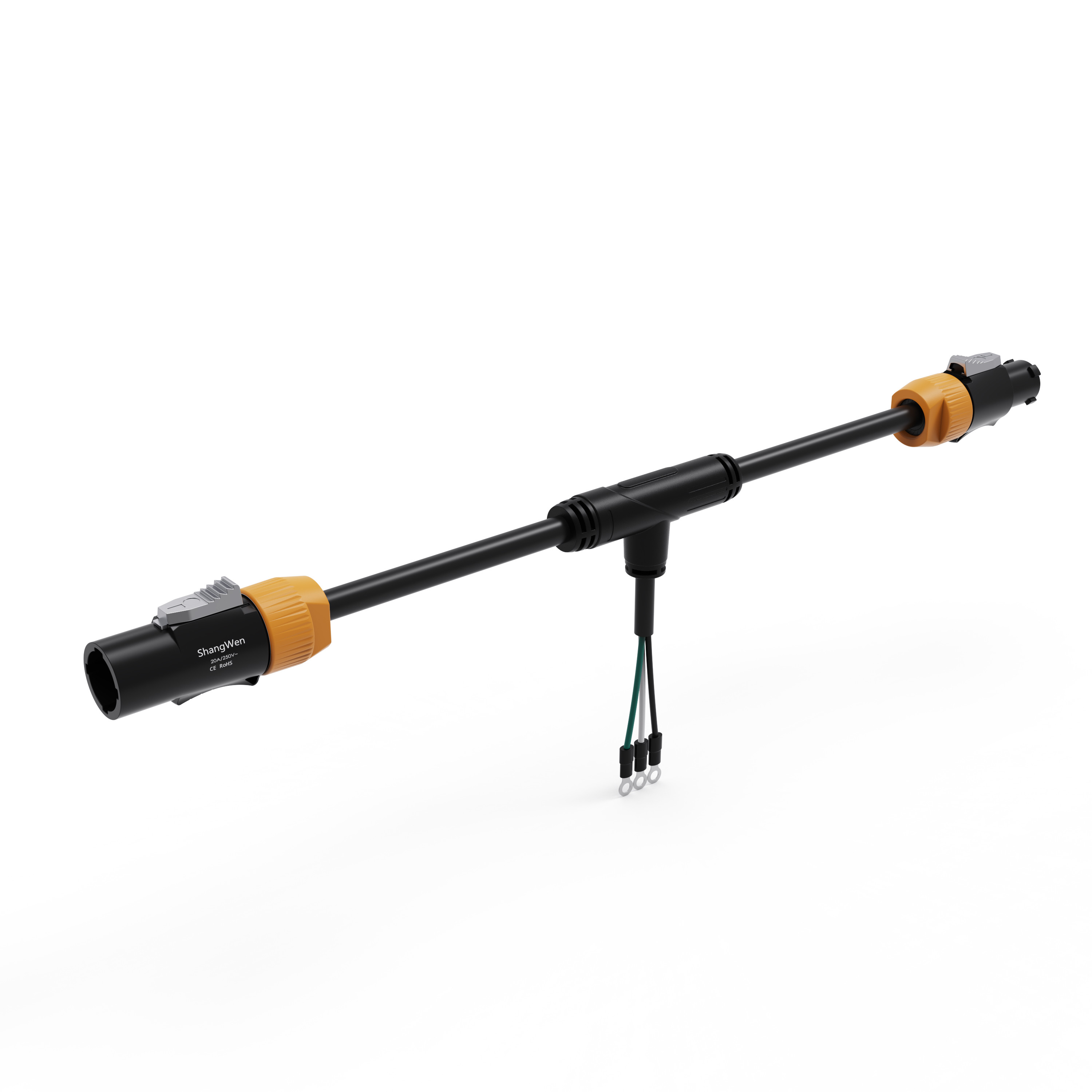 T-Line PVC Insulated Custom Power Cables 20A 250V 3 Channel Splitter ...