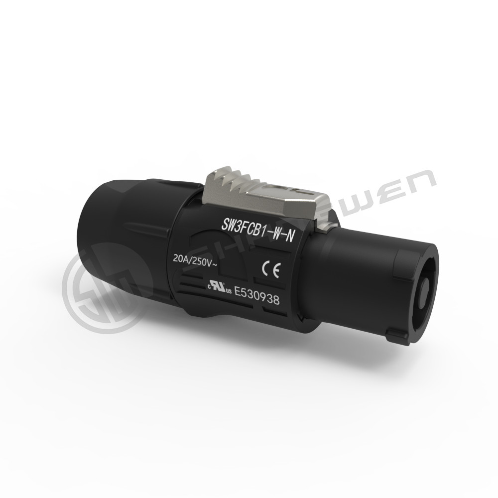 LED Display Connector 250V 3Pin Male Blue LED Powercon Chassis Plug ...