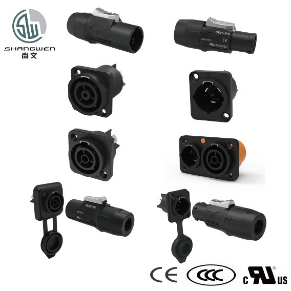 Outdoor Power LED IP65 Waterproof Male Plug Connector 3Pin 250V Speakon ...