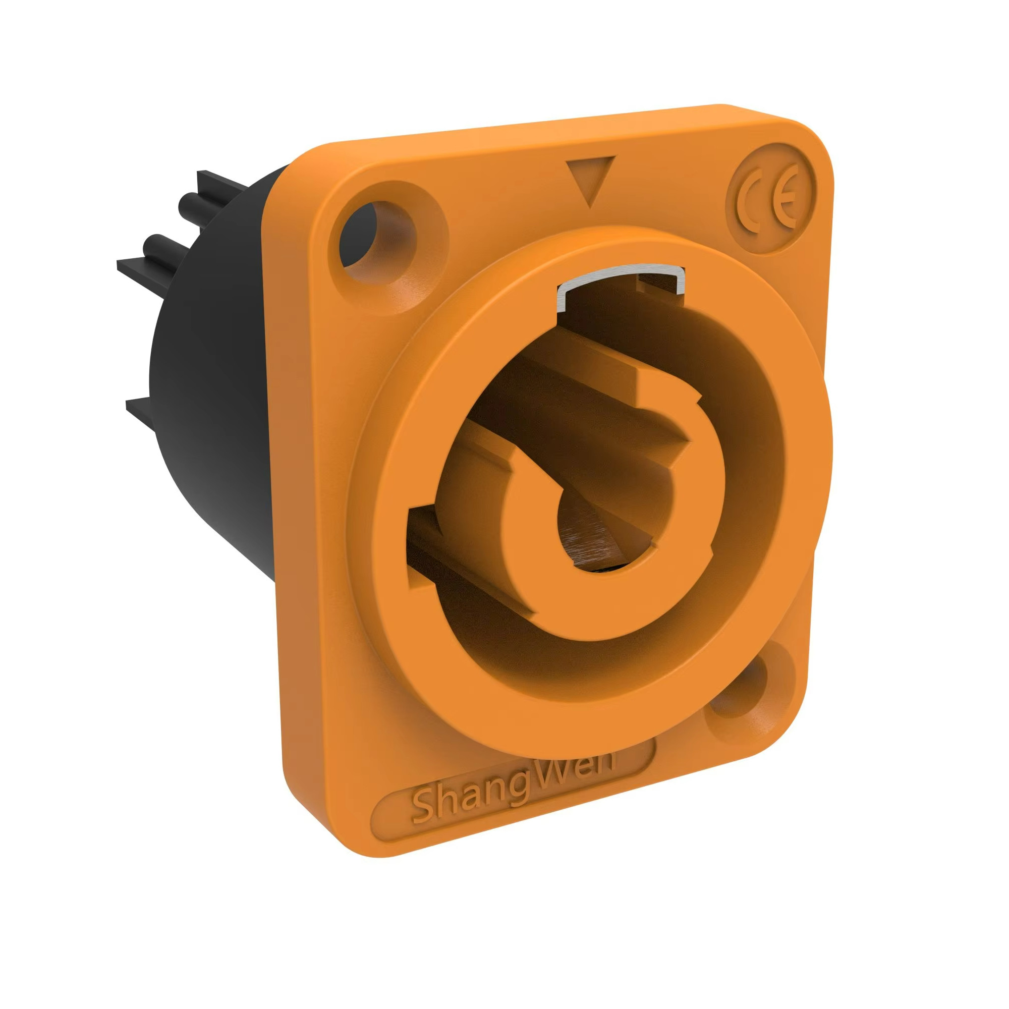 Outdoor Use Yellow 3-Pin Female Power Connector Secure Locking ...