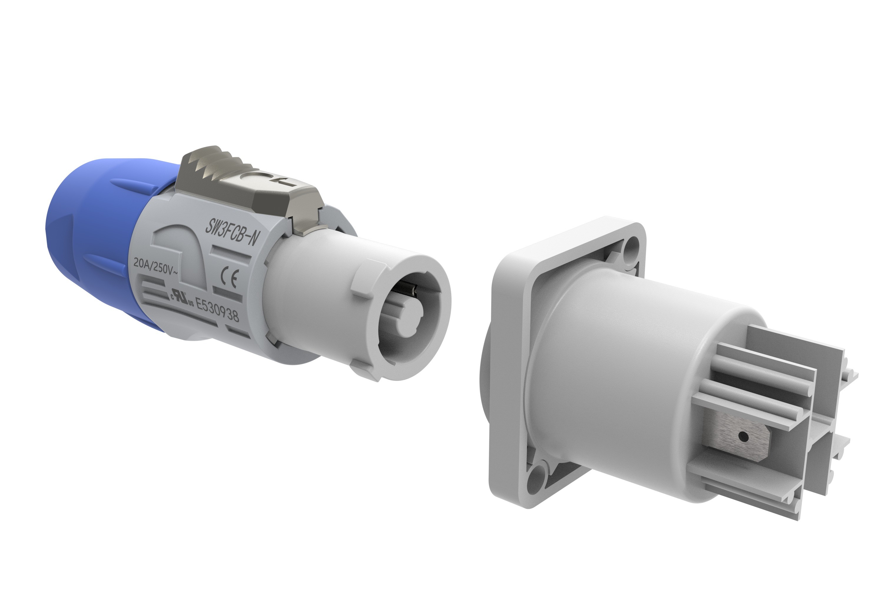 IP44 Indoor Male LED Display Power Connection Audio Video 3 Pin 20A ...