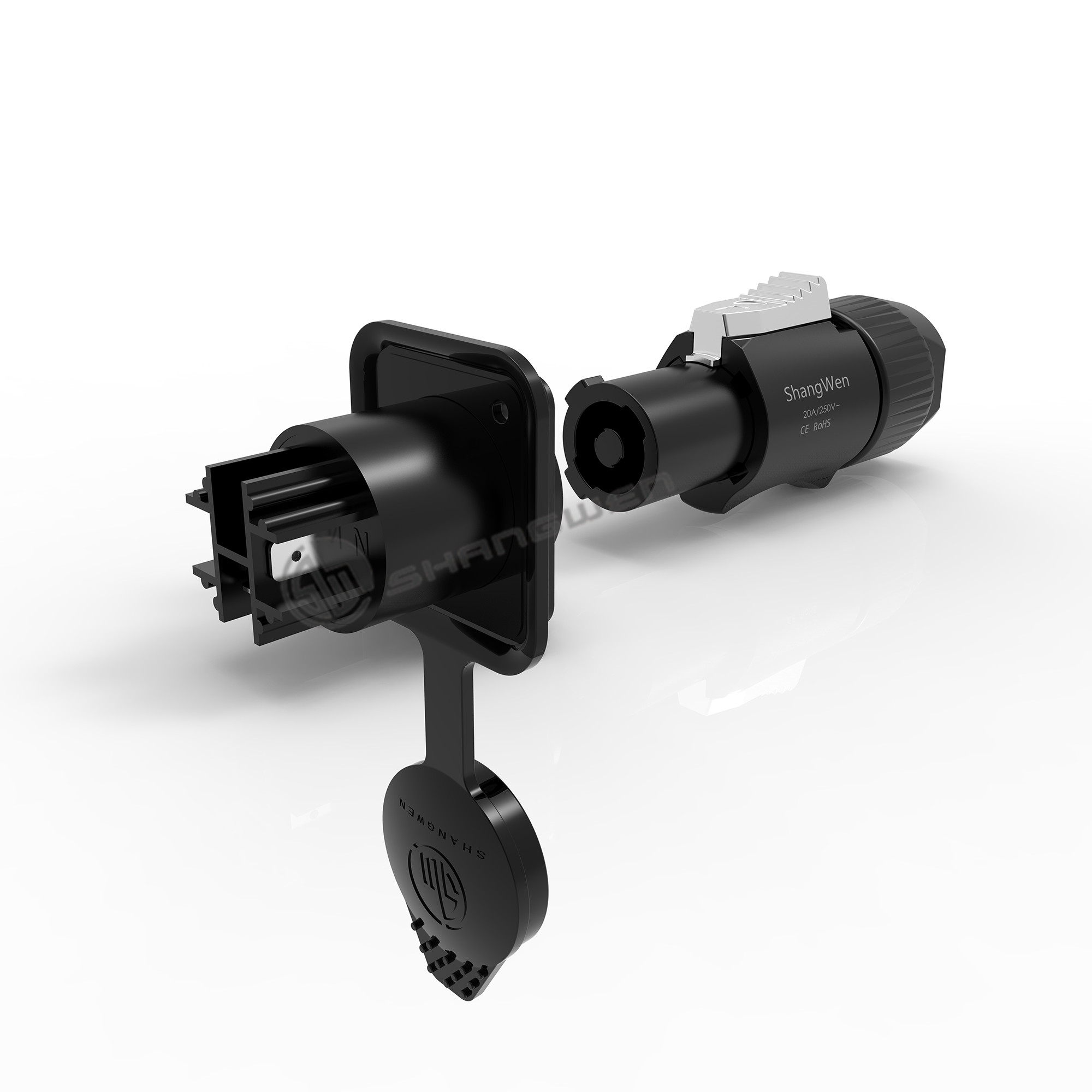 3 Pin Male female Powertrue Connector Electrical Waterproof Outdoor ...