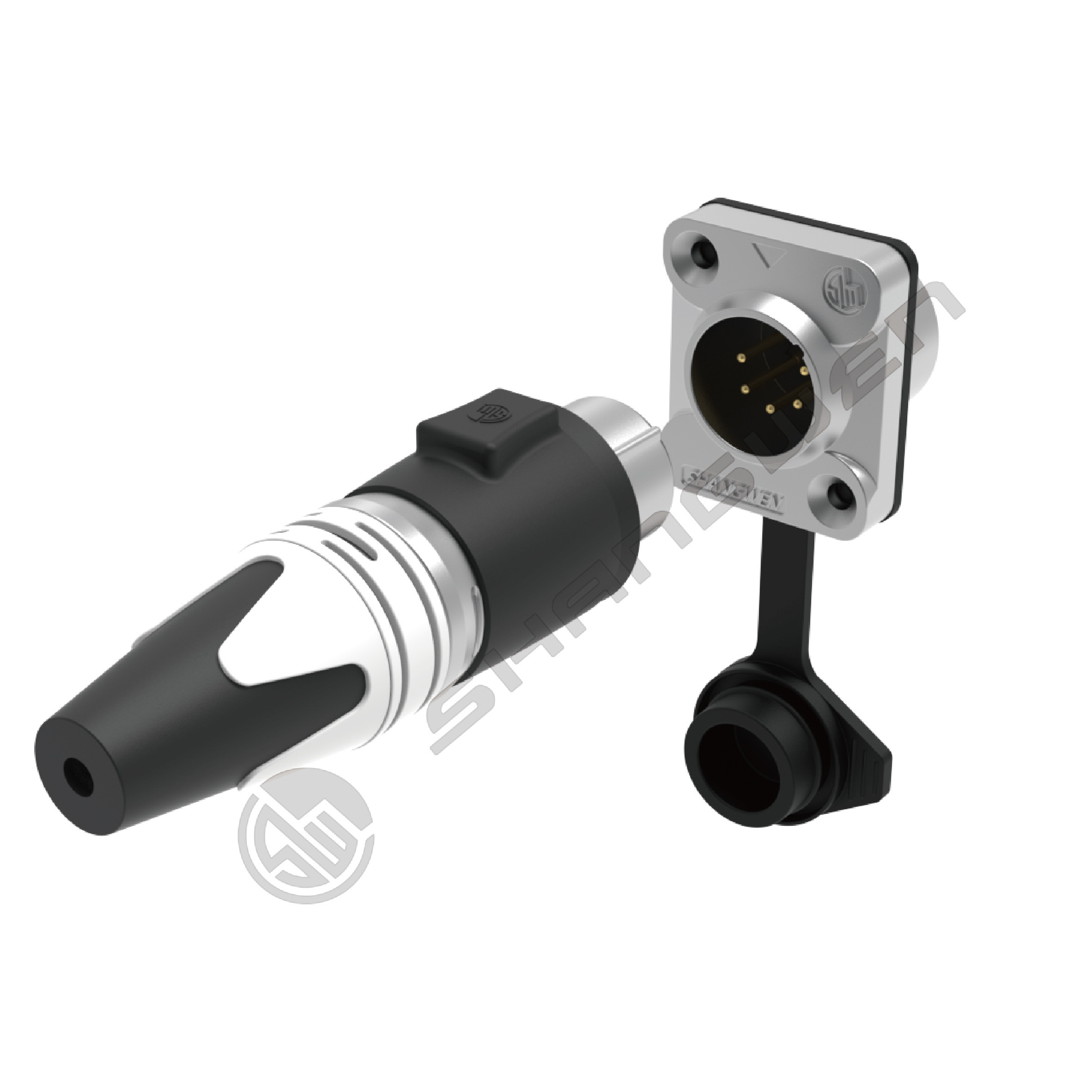 XLR Connector Waterproof IP65 Connector 3 Pin Male Plug