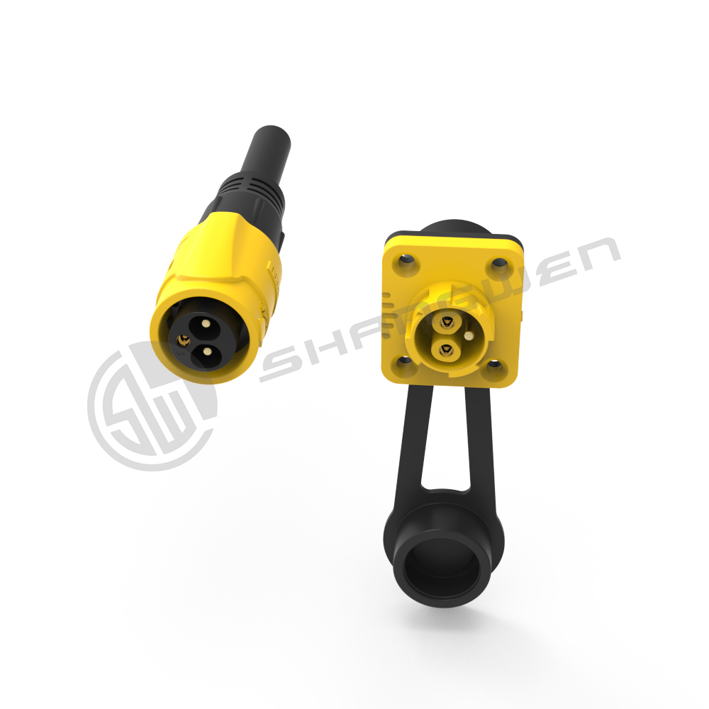 M19 Series Push-pull Self-locking Yellow Connection Industrial 3 Pin ...