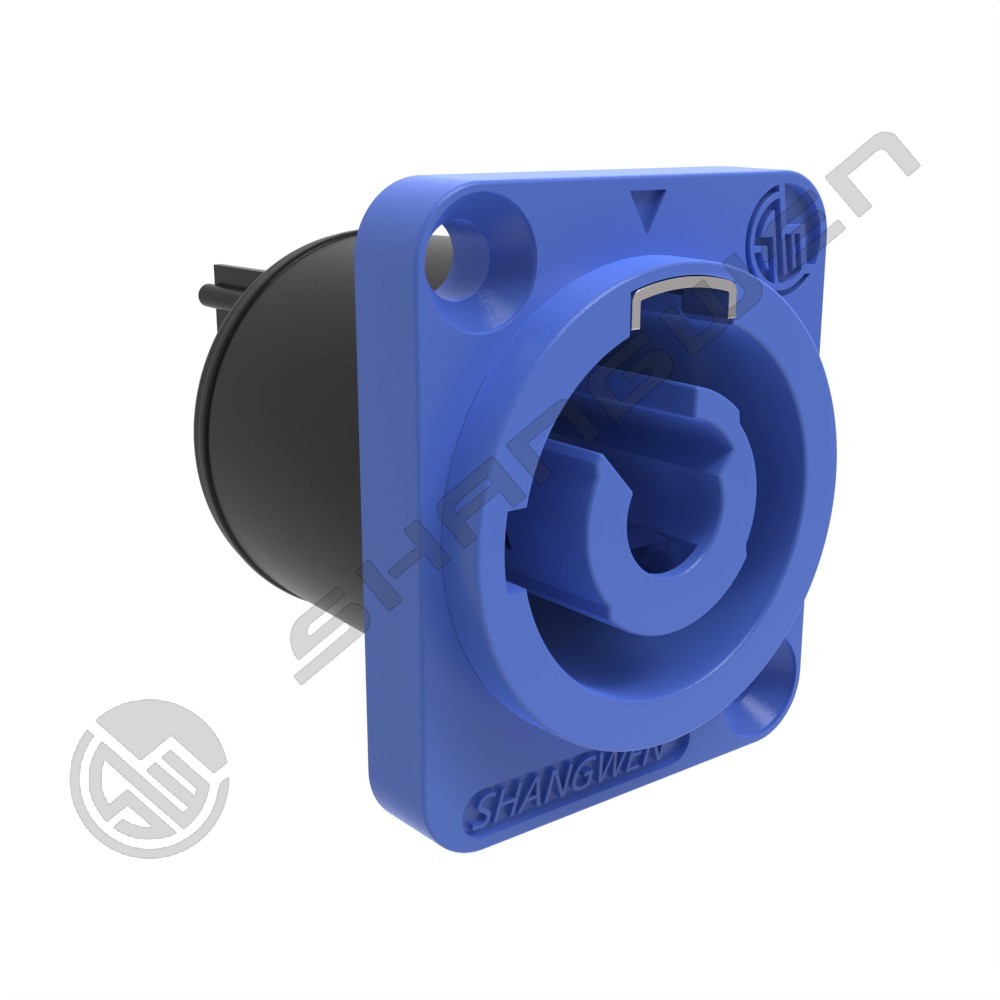 IP44 3pin indoor Circular powercon male socket Blue Connector for LED ...